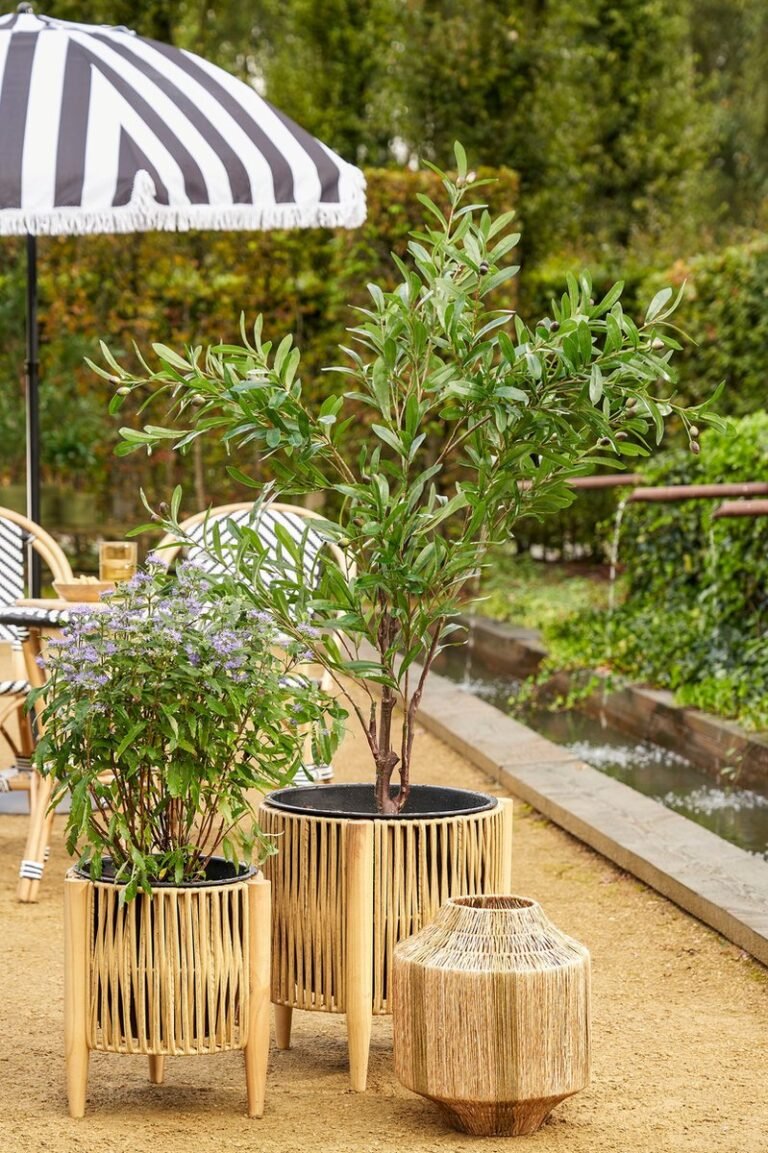 In The Mood Collection Osborn Parasol - H238 x Ø220 cm - Zwart, Wit ...